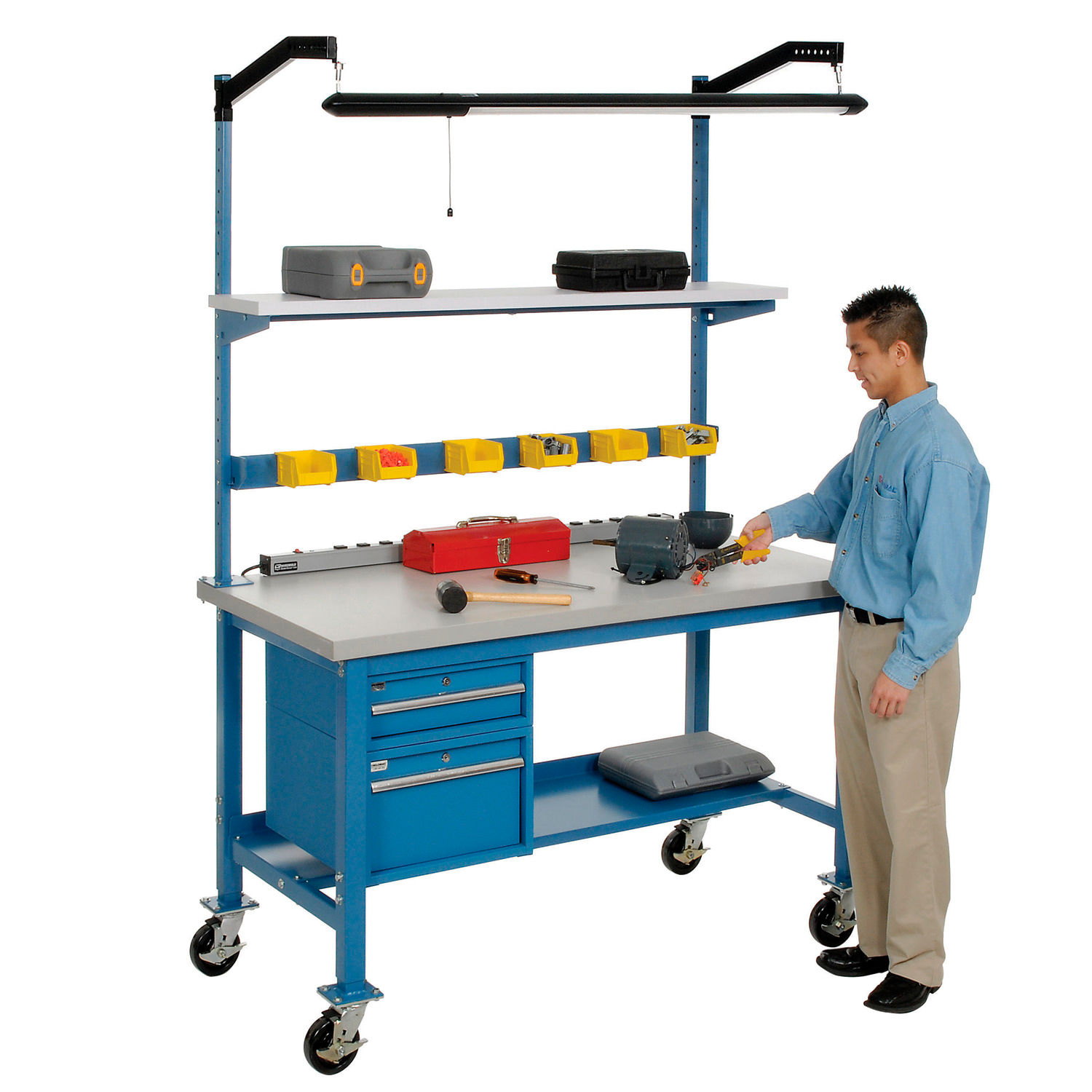 72 x 36 Plastic Square Edge Mobile Lab Bench
