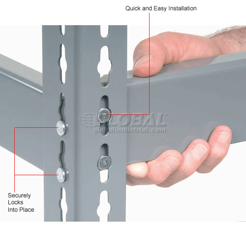 Global Industrial™ 24" Long Gray Double Rivet Beam | 160CP31 ...