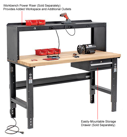 Global Industrial™ 60x30 Adjustable Height Workbench C-Channel Leg ...