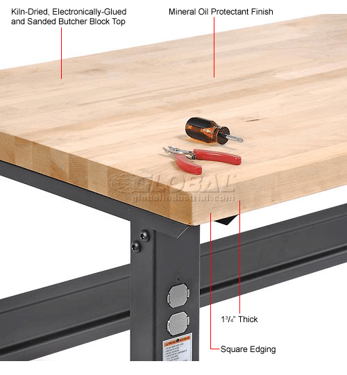 Global Industrial™ 72x30 Adjustable Height Workbench C-Channel Leg ...