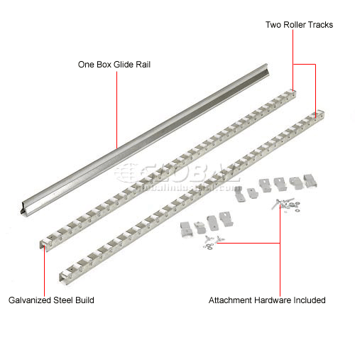 Global Industrial™ Gravity Carton Flow Roller Track Kit 48" | 184200 ...