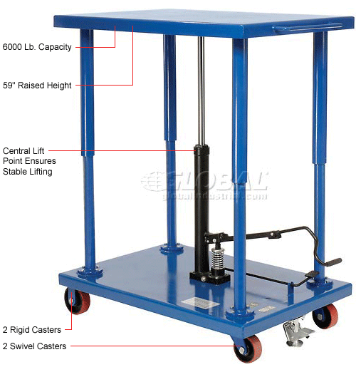 Global Industrial™ Work Positioning Post Lift Table Foot Control 6000 ...