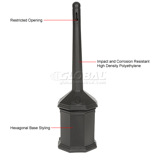Smokers' Outpost® Site Saver™ Outdoor Ashtray, Black | 238279BK ...
