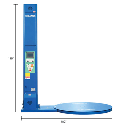Global Industrial™ Semi-Automatic Stretch Wrap Machine, 112" Wrap ...