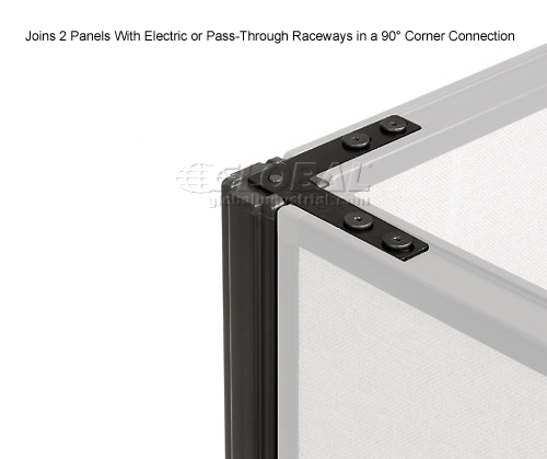 Interion® 90 Degree Corner Connector Kit For 46" H Panel With 1 Pass ...