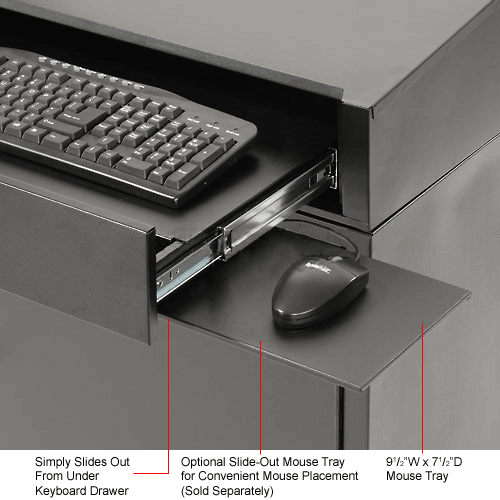 Global Industrial™ Mobile LCD Computer Cabinet, Black, Assembled ...