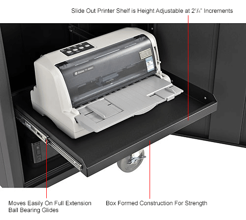Global Industrial™ Mobile LCD Computer Cabinet, Black, Assembled ...