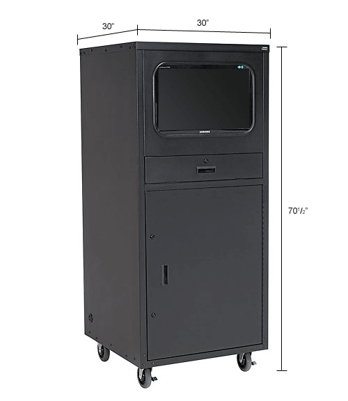 Global Industrial™ Mobile Heavy-Duty Computer Cabinet, Black ...