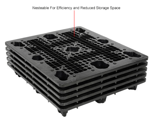 Global Industrial™ Rackable Nested Double Deck Pallet, Plastic,4-Way,48 ...
