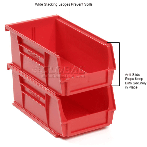 Global Industrial™ Plastic Stack & Hang Bin, 4-1/8"W x 7-3/8"D x 3"H ...