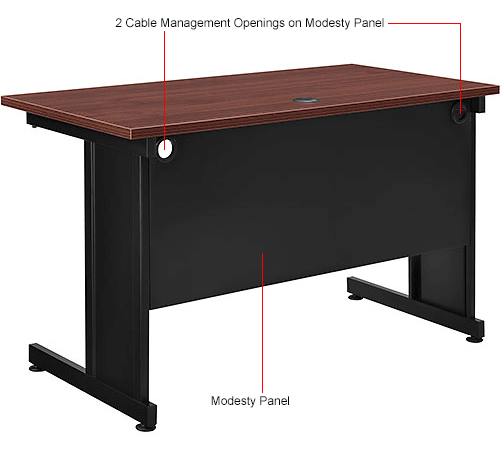 Interion® Traditional Office Desk, 48"W x 24"D x 30"H, Mahogany ...