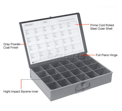 Durham Steel Scoop Compartment Box 102-95 - 24 Compartments 18 x 12 x 3 ...