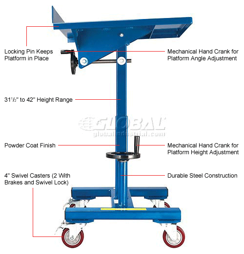 Global Industrial™ Tilting Work Table 300 Lb. Cap. 24 x 24 with ...