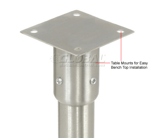 John Boos Stainless Steel Leg Kit W/ Cross Brace, 60"W x 30"D | 242292 ...
