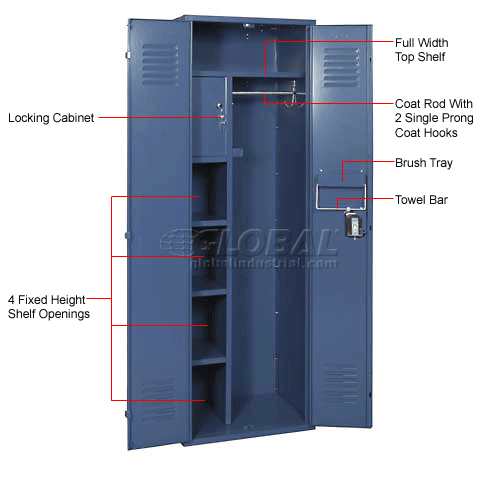 Penco® Vanguard™ 1-Tier 2 Door Executive Locker, 24"Wx24"Dx72"H, Marine ...