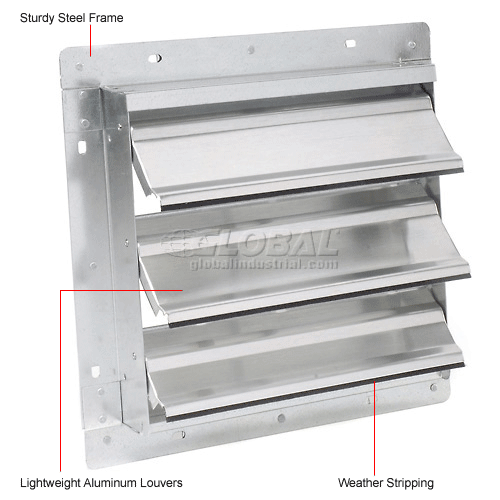 Global Industrial™ Shutter For 12" Venturi Mounted Exhaust Fan, 15-1/8 ...