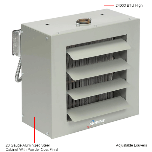 Modine Steam or Hot Water Unit Heater HSB24SB01SA, 24000 BTU | 246444 ...