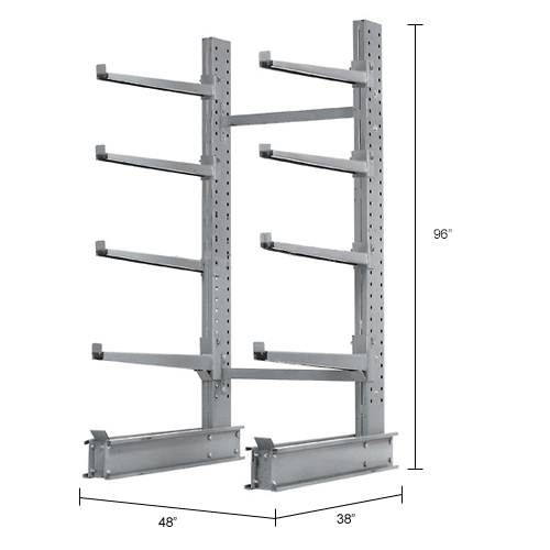 Global Industrial™ Single Sided Cantilever Rack Starter, 2" Lip, 48"W x ...