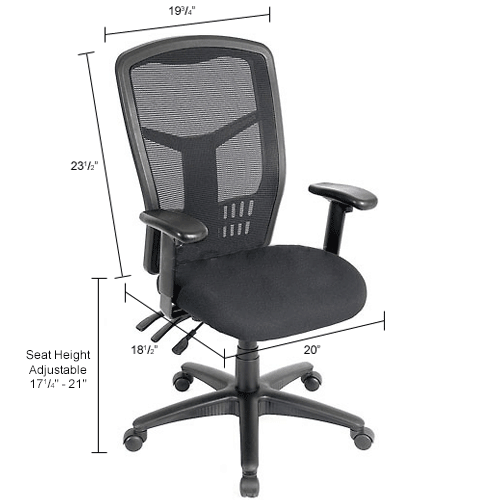 Interion® Mesh Office Chair with High Back & Adjustable Arms, Fabric ...