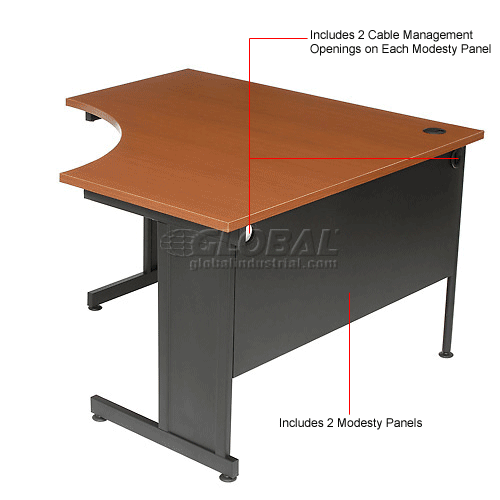 Interion® 48"W Corner Desk - Cherry | 248999CH - GLOBALindustrial.ca