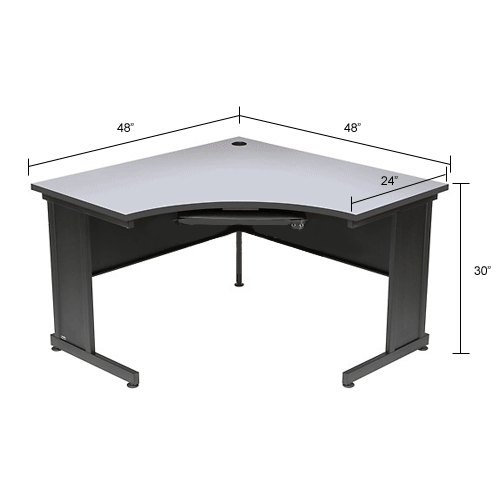 Interion® 48"W Corner Desk, Gray | 248999GY - GLOBALindustrial.ca