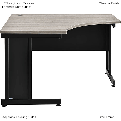 Interion® 48"W Corner Desk - Rustic Gray | 248999RGY - GLOBALindustrial.ca