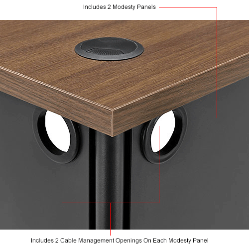 Interion® 48"W Corner Desk - Walnut | 248999WN - GLOBALindustrial.ca
