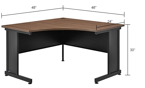 Interion® 48"W Corner Desk - Walnut | 248999WN - GLOBALindustrial.ca