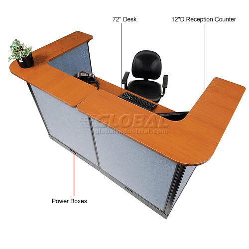 Interion® U-Shaped Electric Reception Station, 88"W x 44"D x 46"H ...