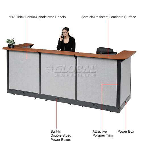 Interion® U-Shaped Electric Reception Station, 124"W x 44"D x 46"H ...
