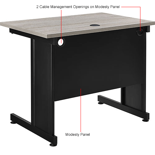 Interion® 36" Desk - Rustic Gray | 249012ARGY - GLOBALindustrial.ca