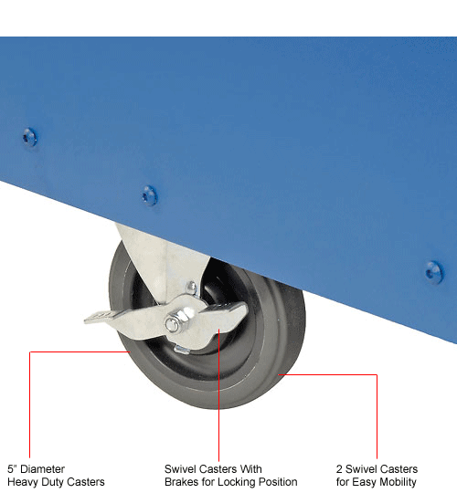 Global Industrial™ Mobile Heavy-Duty LCD Computer Cabinet, Blue ...