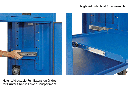 Global Industrial™ Mobile Heavy-Duty LCD Computer Cabinet, Blue ...