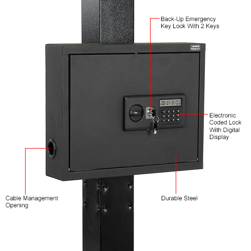 Global Industrial™ Wall-Mount Laptop Security Cabinet, 19-3/4"W x 4-3/4 ...