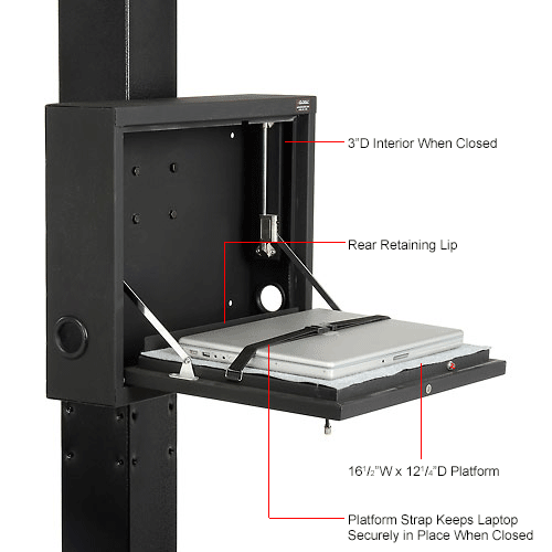 Global Industrial™ Wall-Mount Laptop Security Cabinet, 19-3/4"W x 4-3/4 ...