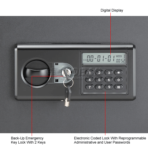 Global Industrial™ Wall-Mount Laptop Security Cabinet, 19-3/4"W x 4-3/4 ...