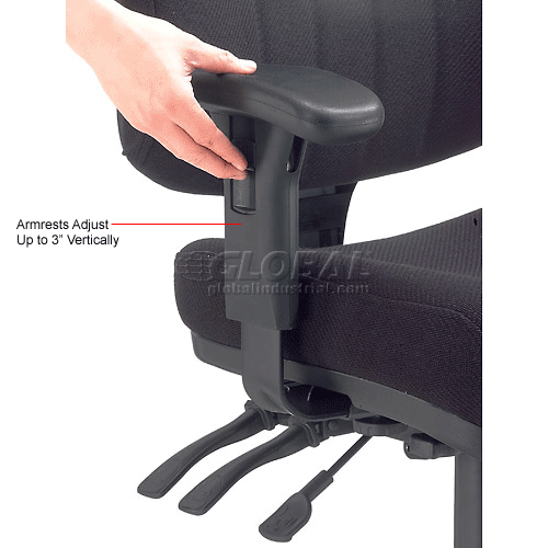 Interion® Multifunction Chair With Mid Back, Adjustable Arms, Fabric ...