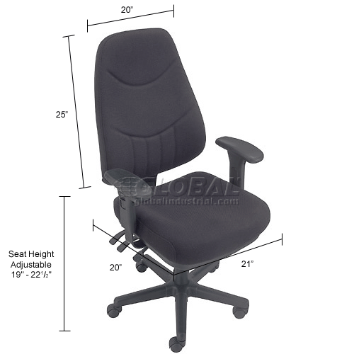Interion® Multifunction Chair With Mid Back, Adjustable Arms, Fabric ...