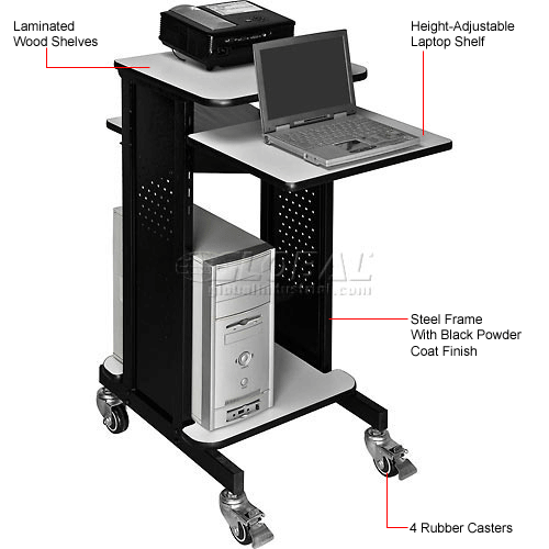 Global Industrial™ Projector Presentation Cart - Gray/Black | 250765GY ...