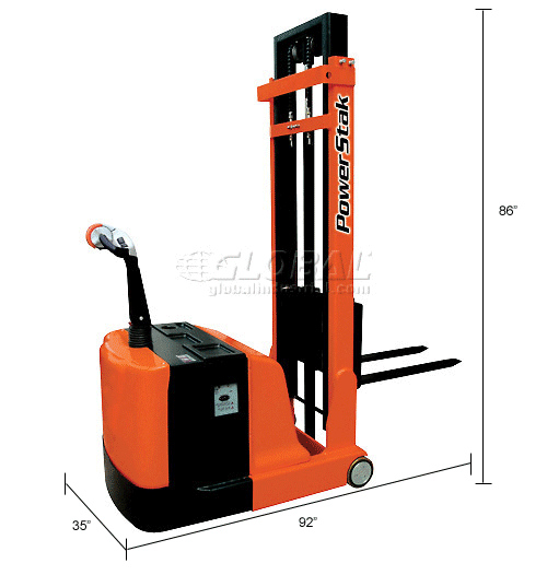 PrestoLifts™ PowerStak™ Fully Powered Counterbalance Stacker PPS1100-62-CB 1100 Lb. Cap ...