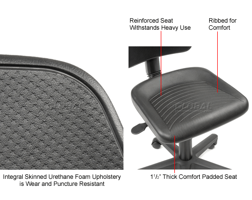 Interion® Task Chair With Mid Back, Polyurethane, Black | 252251 ...