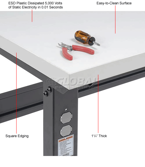 Global Industrial™ 72x30 Adjustable Height Workbench C-Channel Leg ...