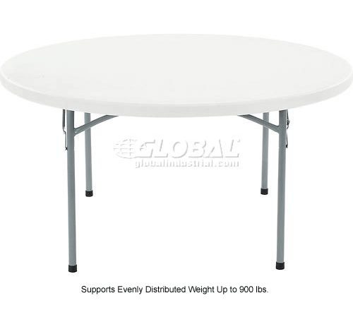 Interion® 60" Round Plastic Folding Table, White | 256560 ...