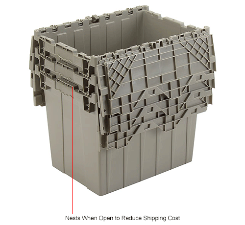 Global Industrial™ Plastic Attached Lid Shipping & Storage Container 21 ...