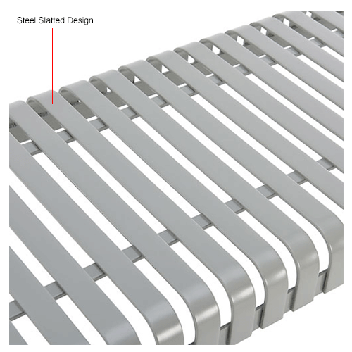 Global Industrial™ 6' Outdoor Bench, Backless, Vertical Steel Slat ...