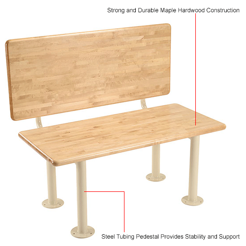 Global Industrial™ ADA Locker Room Bench, Hardwood, 42"W x 20"D x 17-1/ ...
