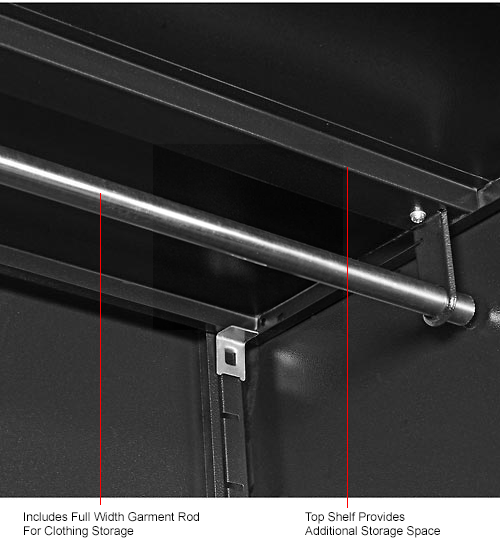 Global Industrial™ Wardrobe Cabinet Assembled 36x24x72 Black | 270034BK ...