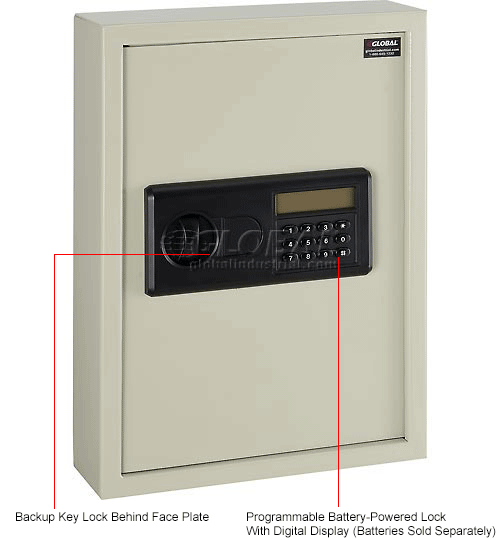 Global Industrial™ Electronic Key Cabinet Safe, 48 Key Capacity, Sand ...