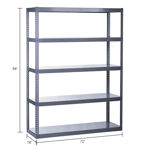 Global Industrial™ High-Capacity Boltless Shelving, 72"W x 18"D x 84"H ...