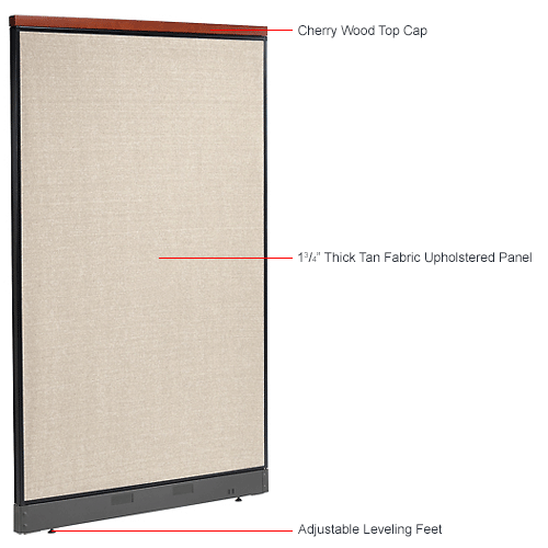 Interion® Deluxe Non-Electric Office Partition Panel with Raceway, 48-1 ...